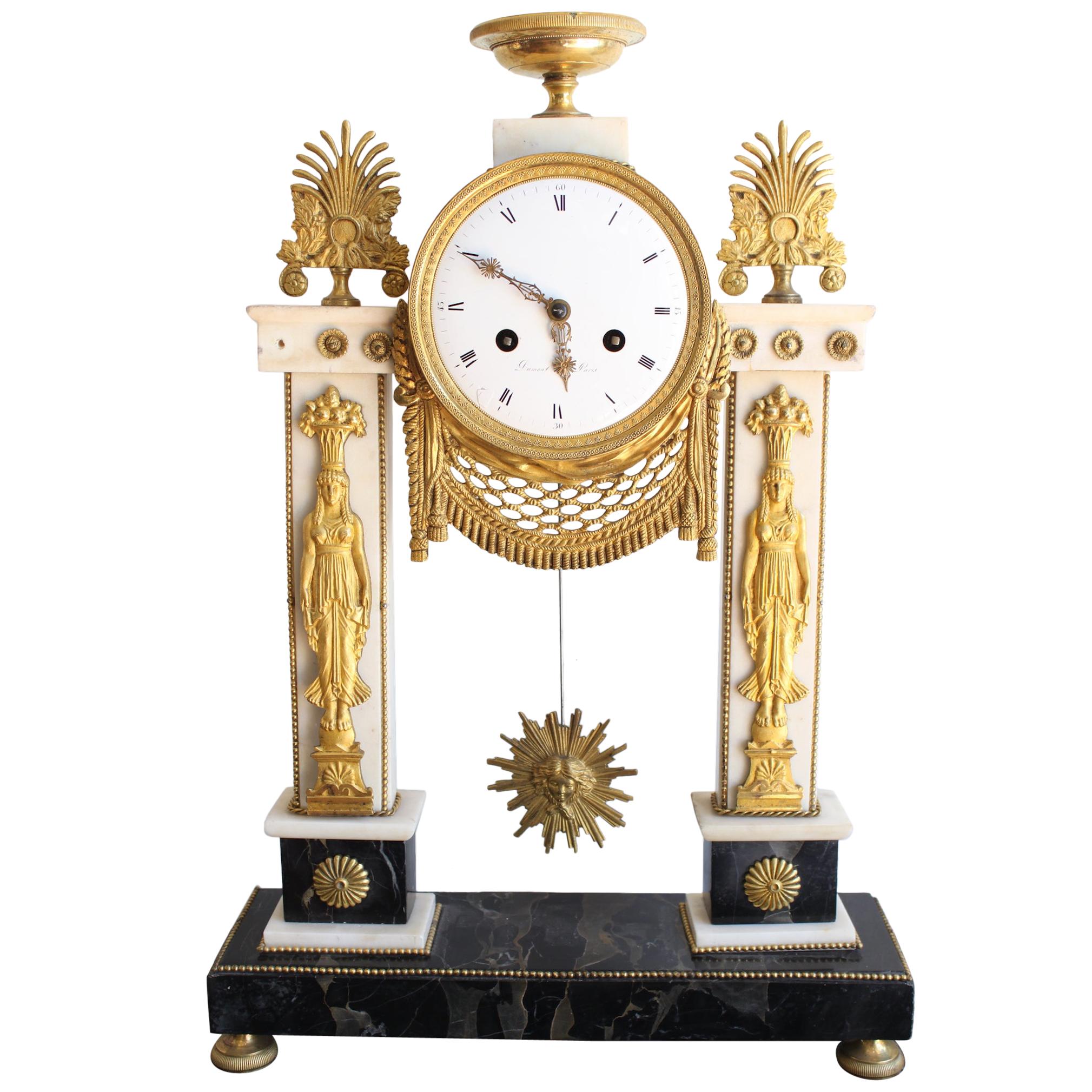 19th Century Return of Egypt Portico Clock For Sale at 1stDibs