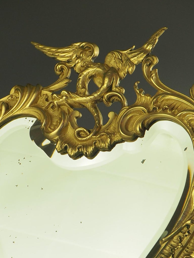 19th Century Rococo Revival Cartouche Bevelled Mirror For Sale at 1stDibs