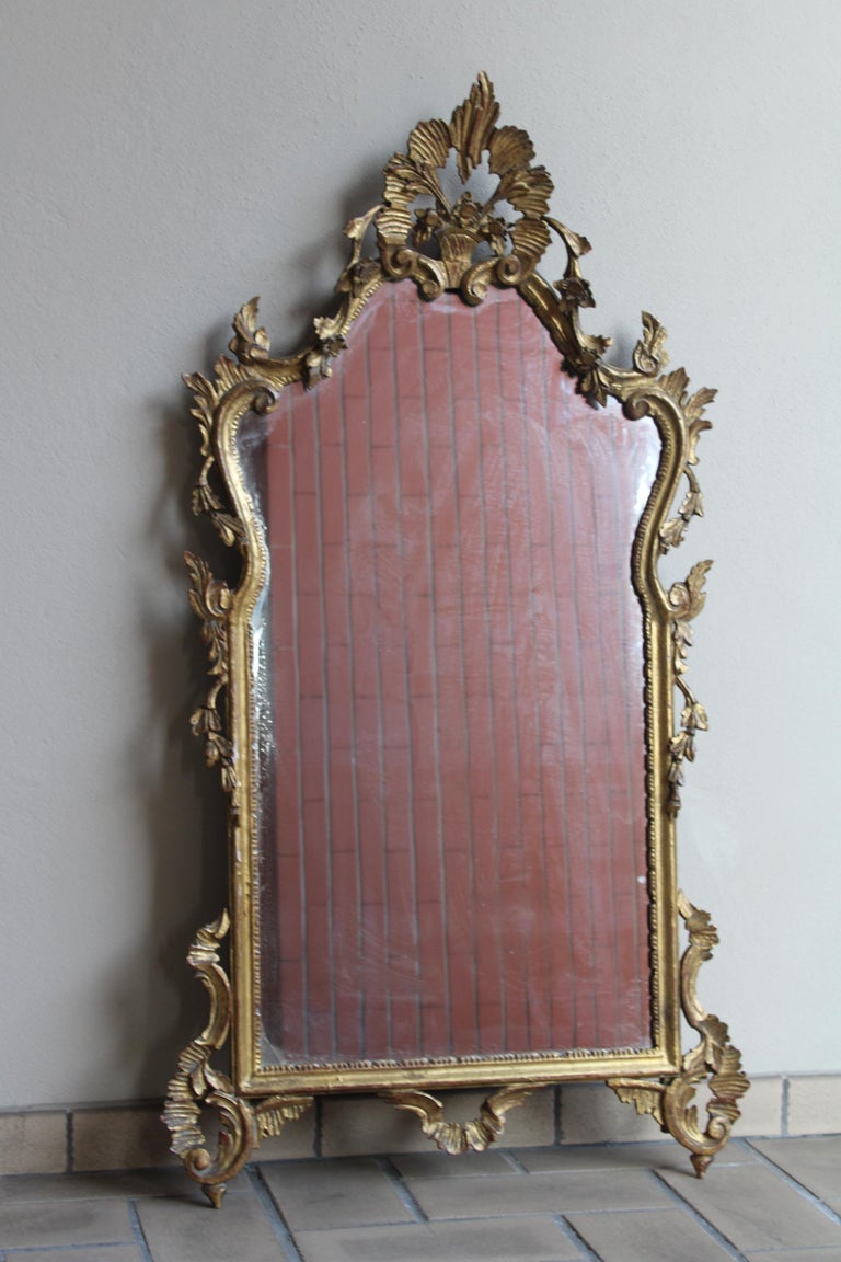 19th Century Rococo Style Wall Mirror For Sale at 1stDibs