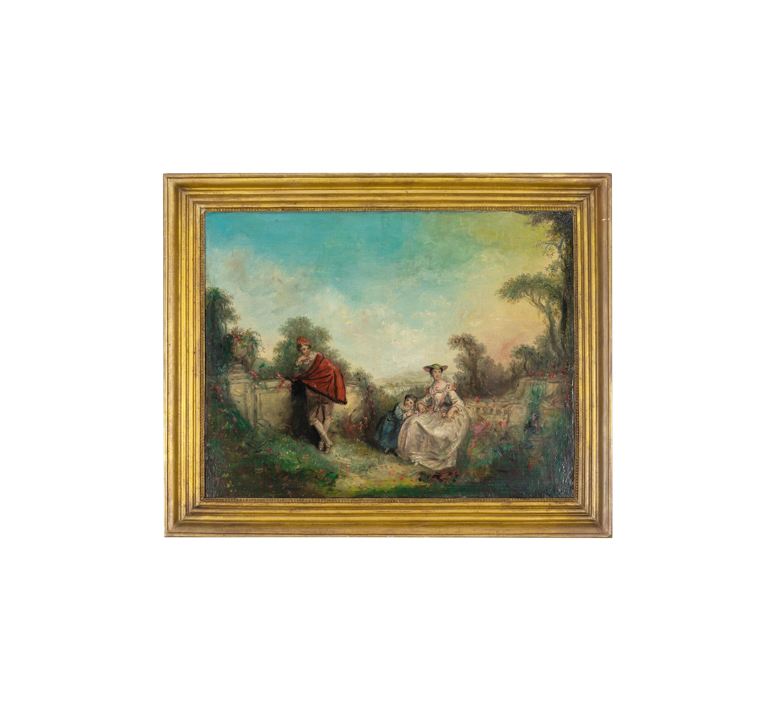 19th Century Romantic French Family Painting For Sale at 1stDibs