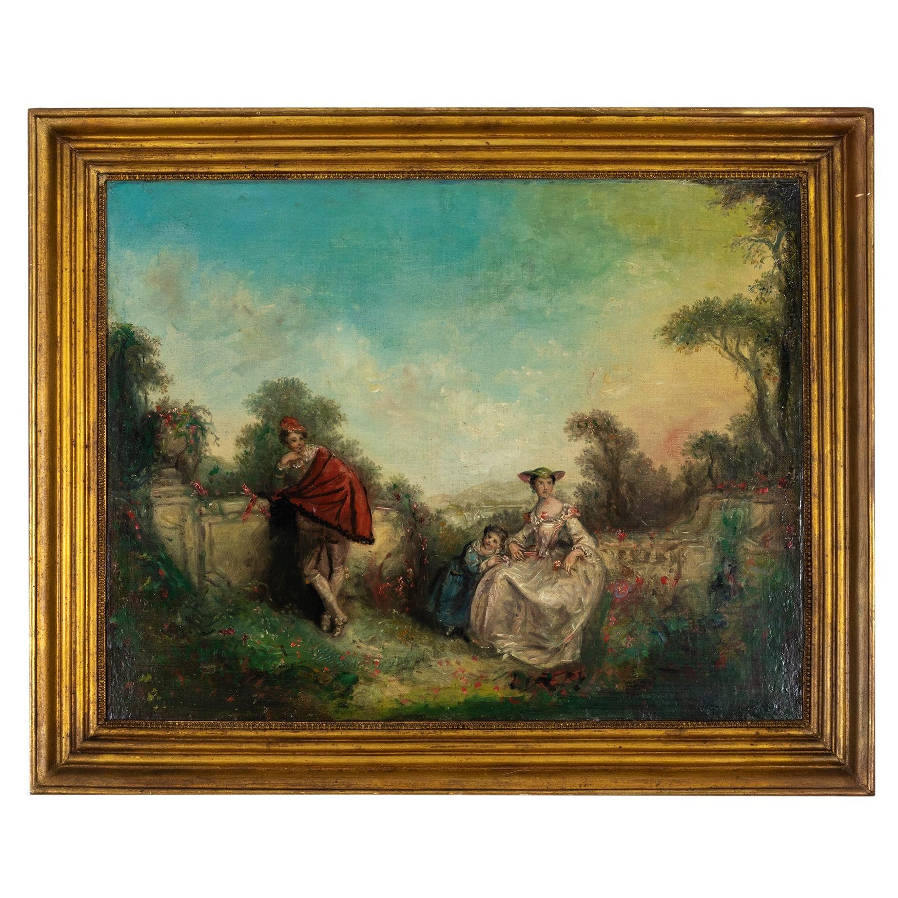 Early 19th Century Oil Painting French Family Portrait For Sale at 1stDibs