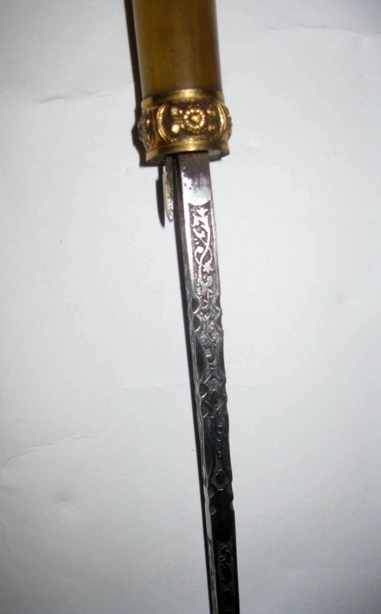 19th century Rosewood Walking Stick with Dagger and Hoof Handle at ...