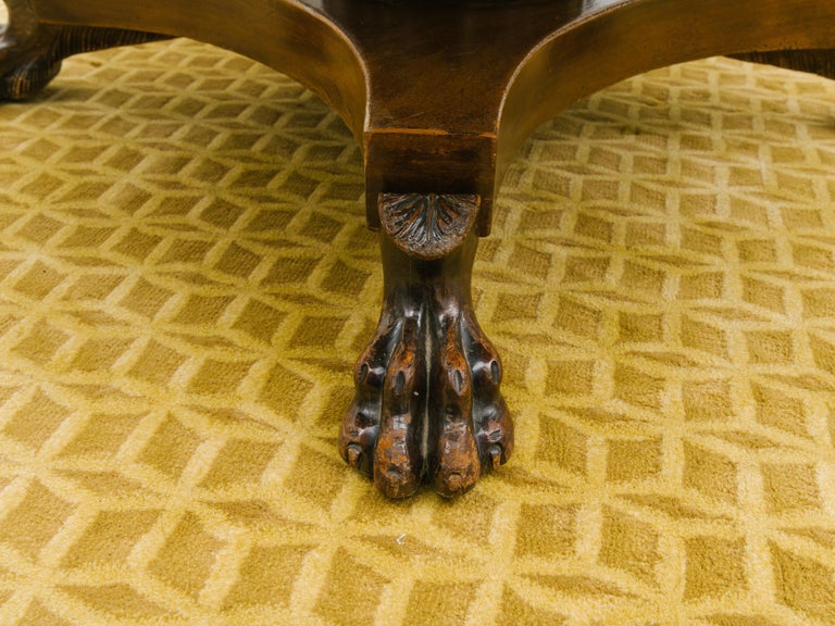 19th Century Round Regency Mahogany Dining Table with Lion Paw Feet at ...