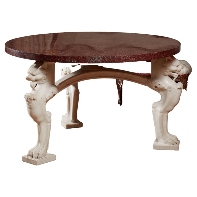19th Century Round Table Top in Egyptian Porphyry For Sale at 1stDibs