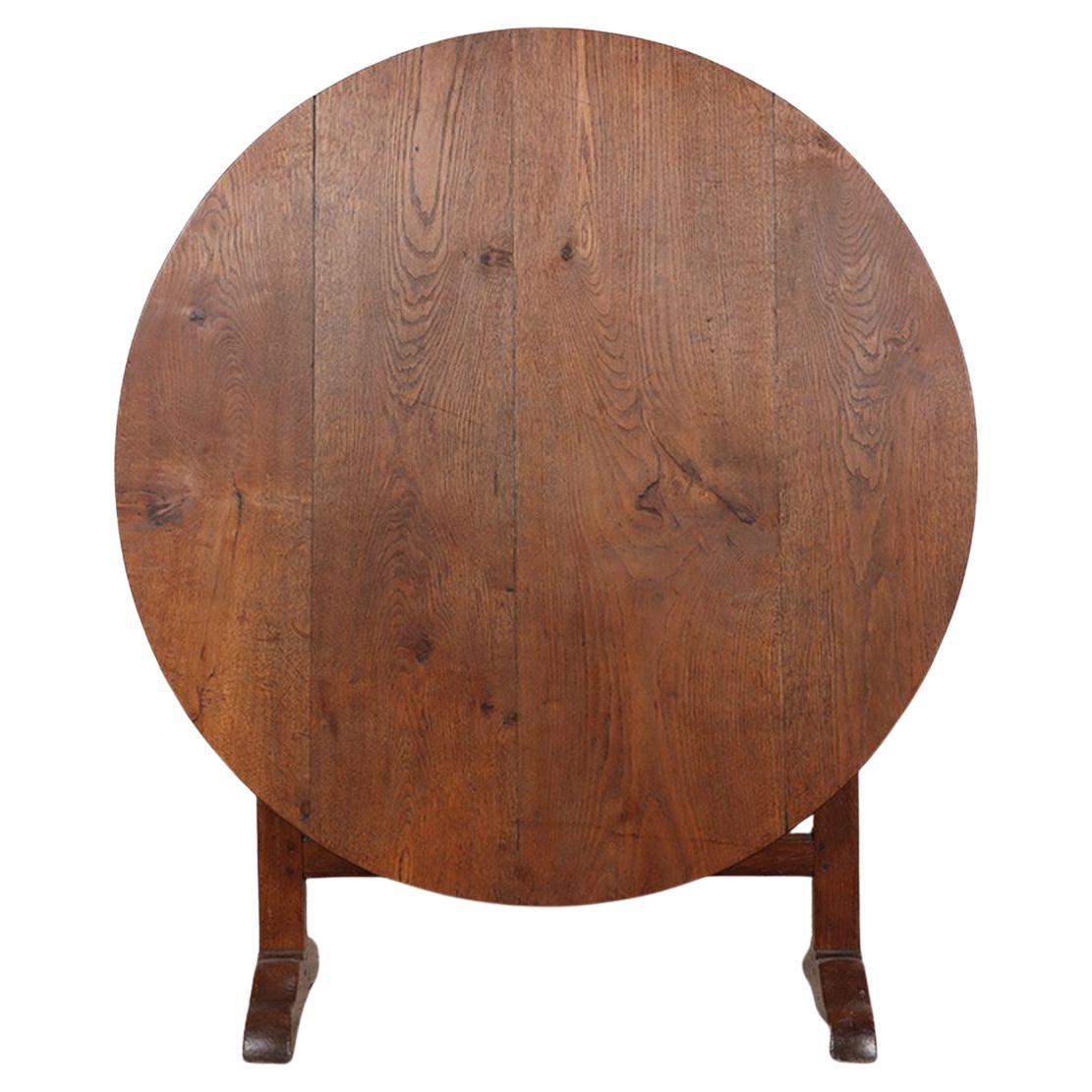 19th Century Empire Style Round Mahogany Tilt-Top Table with Bronze ...