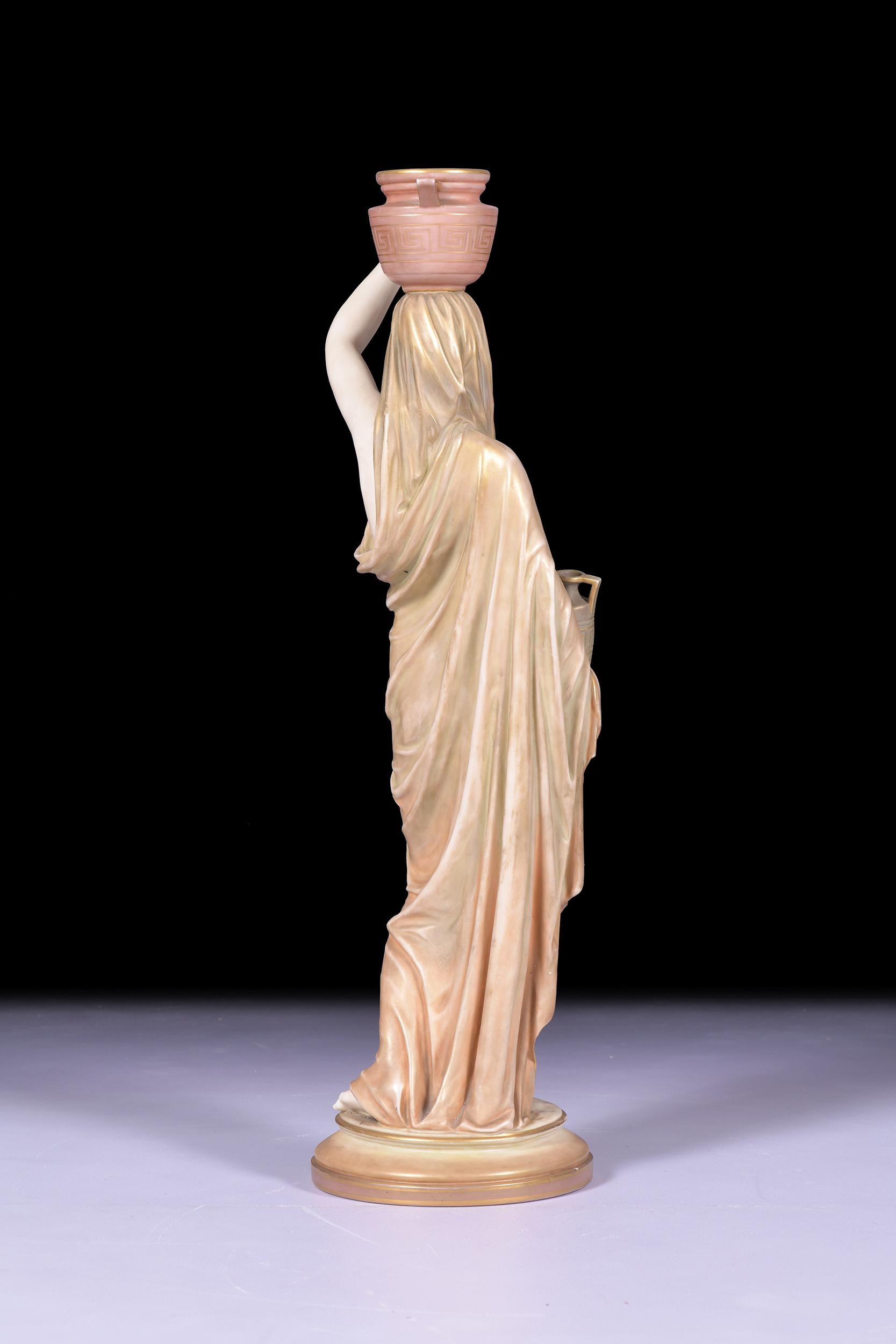19th Century Royal Worcester Porcelain Figure of a Grecian Water ...