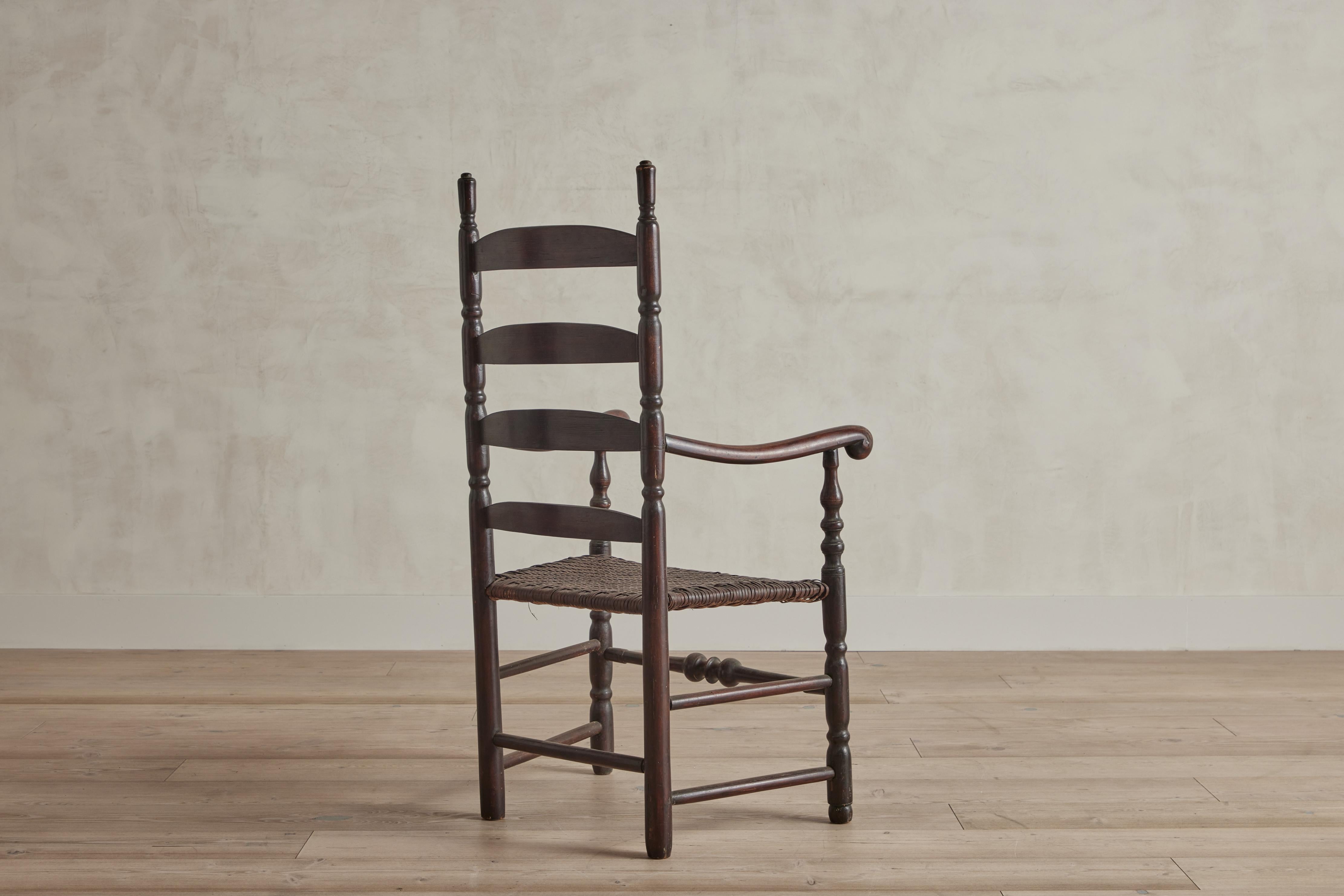 19th Century Rush Ladderback Chair For Sale at 1stDibs
