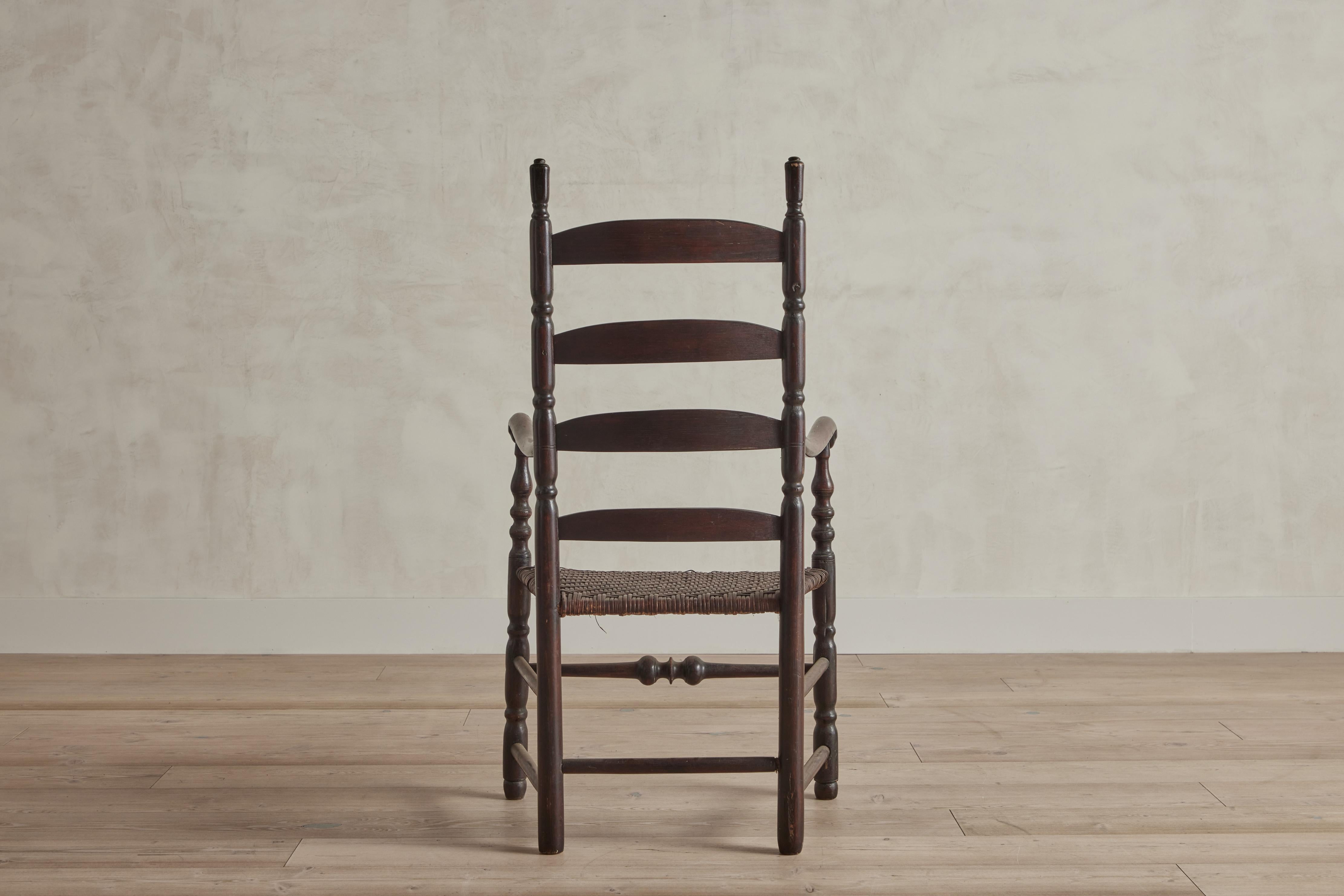 19th Century Rush Ladderback Chair For Sale at 1stDibs