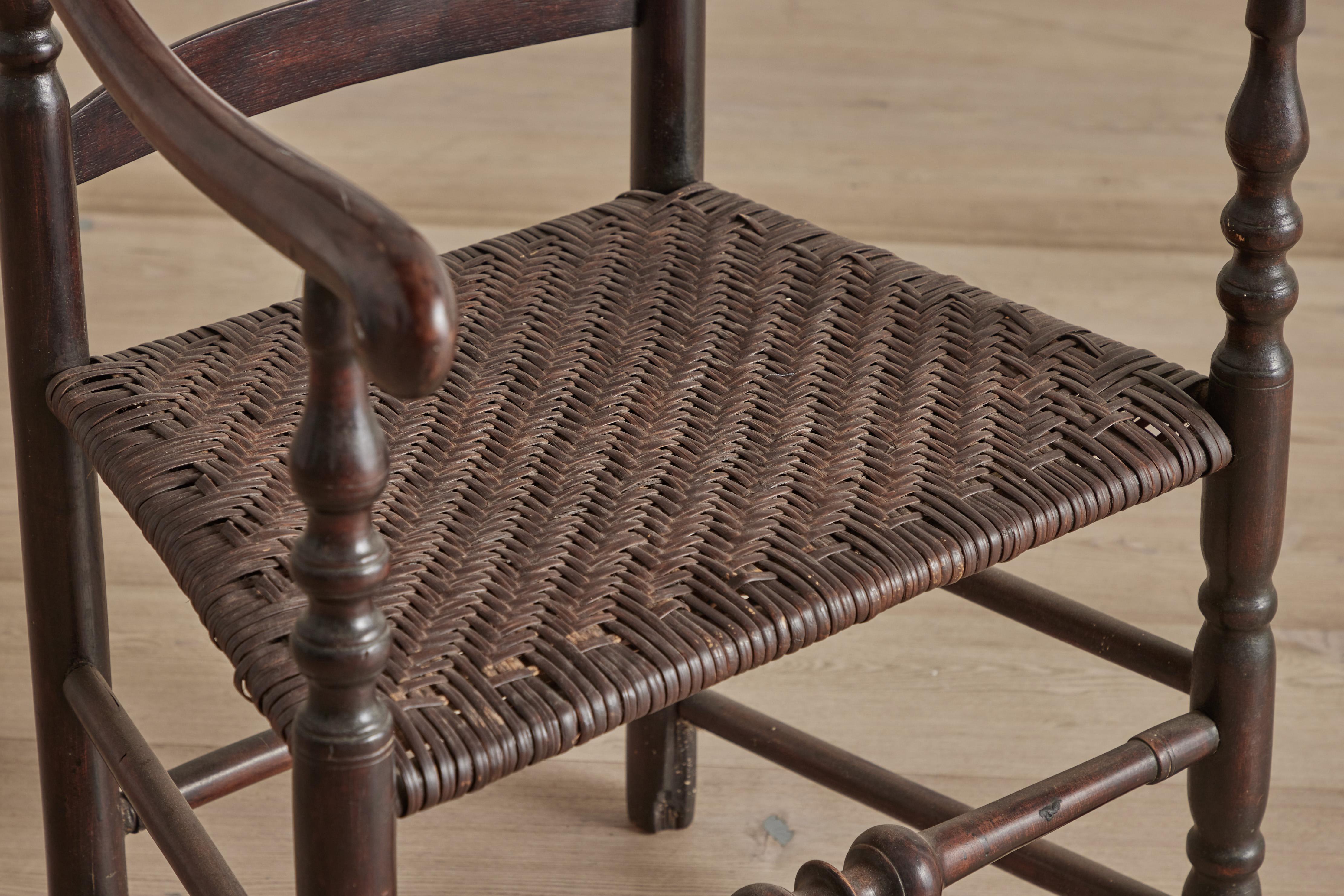 19th Century Rush Ladderback Chair For Sale at 1stDibs