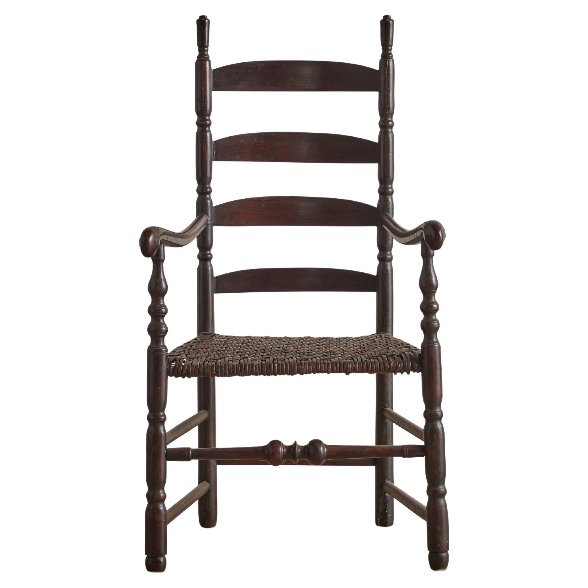 19th Century Rush Ladderback Chair For Sale at 1stDibs