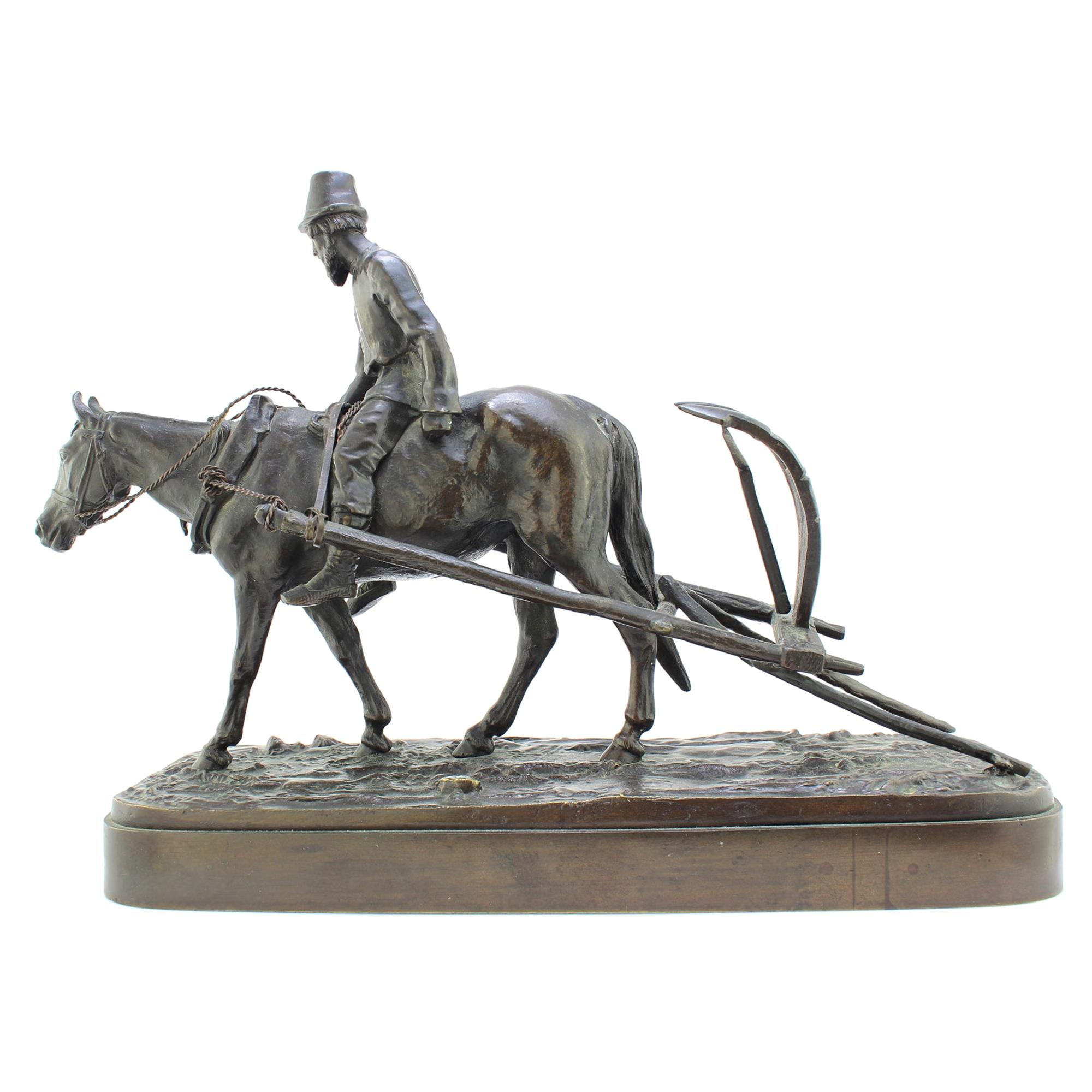 Russian Silver Troika Sculpture, I. Sazikov after E. Lanceray, Moscow ...