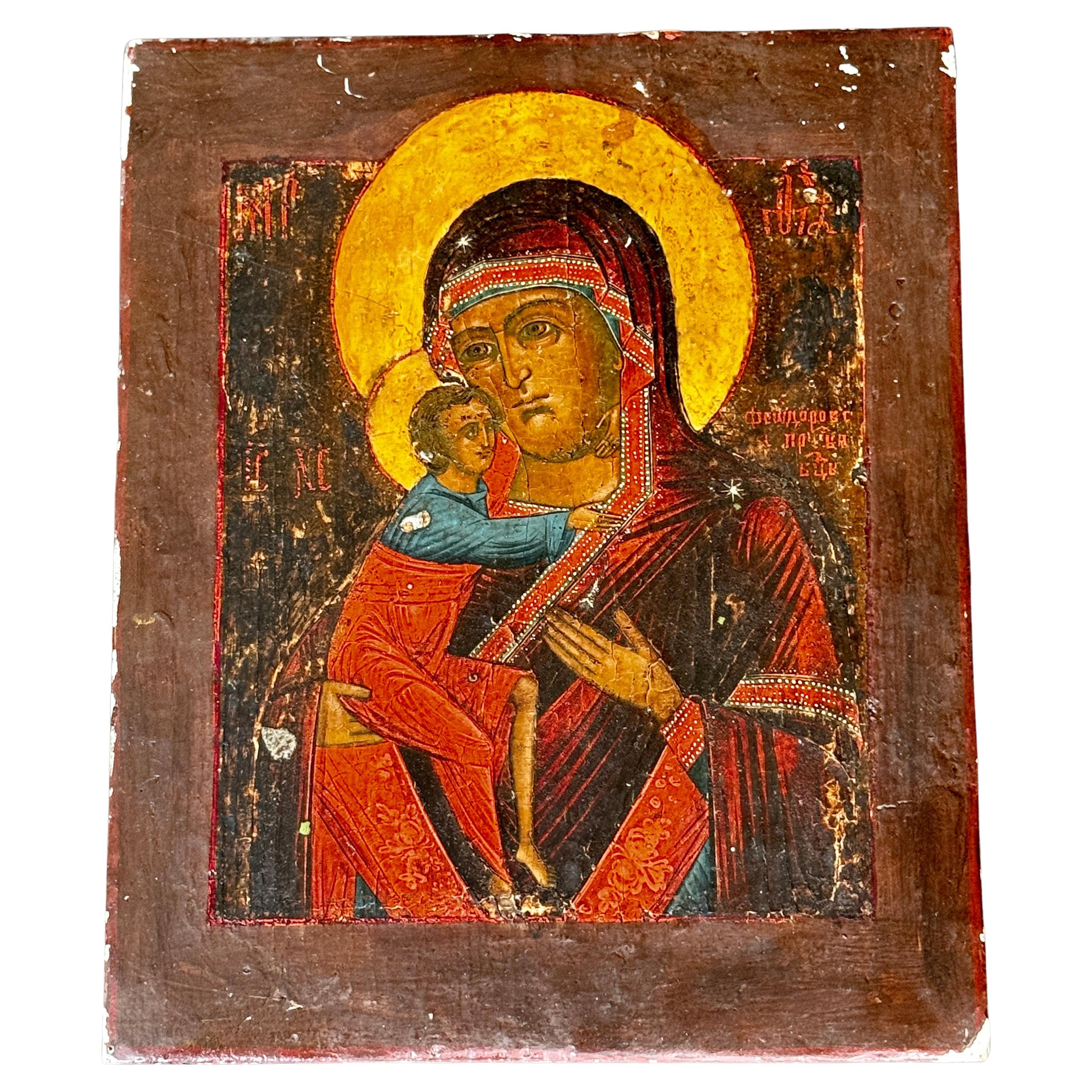 19th century Russian Icon Depicting Mother of God For Sale at 1stDibs
