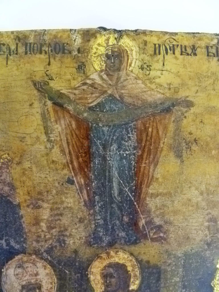 19th Century Russian Icon of The Protection of the Mother of God, Theotokos at 1stDibs