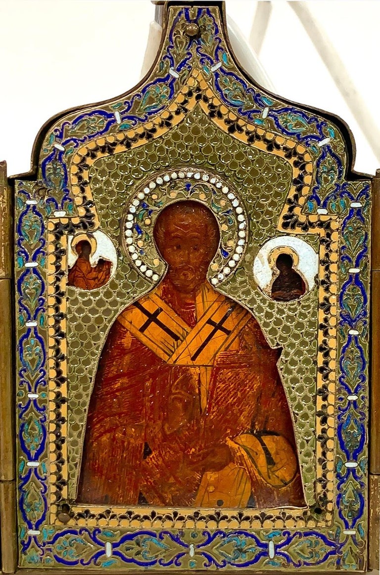 19th Century Russian Icon Triptych For Sale at 1stDibs