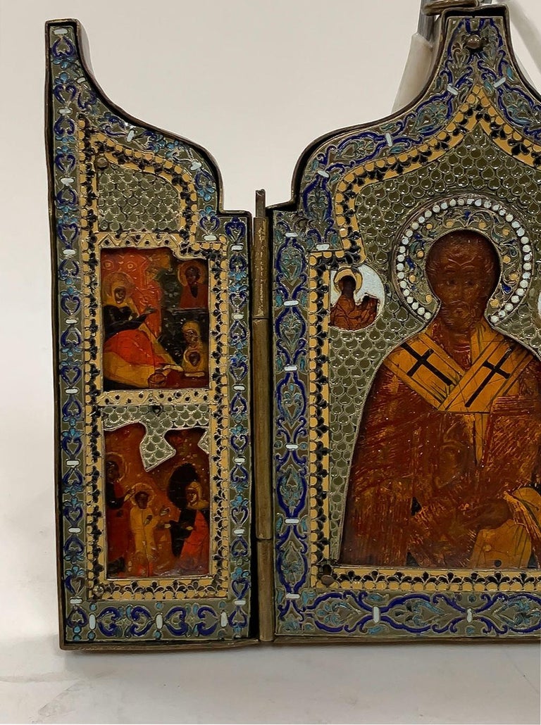 19th Century Russian Icon Triptych For Sale at 1stDibs