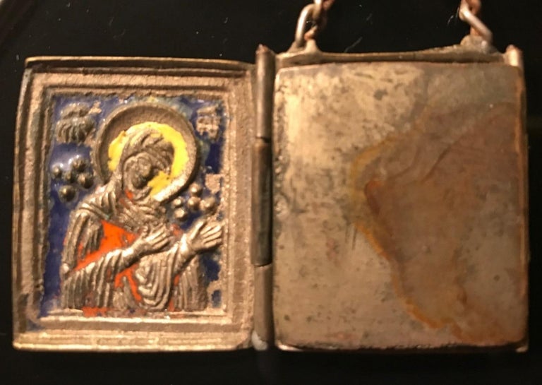 19th Century Russian Orthodox Enameled Bronze Folding Traveling Altar ...