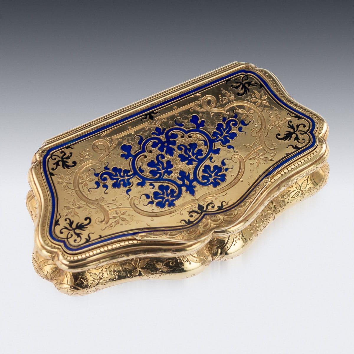 19th Century Russian Presentation 14-Karat Gold and Enamel Snuff Box ...