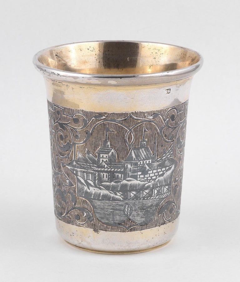 19th Century Russian Silver-Gilt And Niello Beaker For Sale at 1stDibs