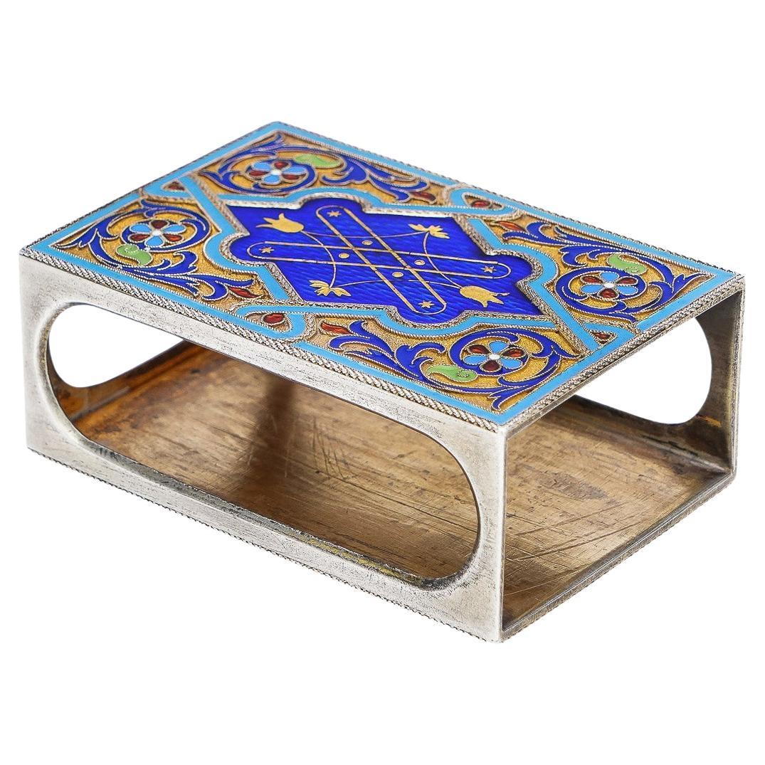 Antique Russian Solid Silver and Pictorial Enamel Pill Box, 20 Artel ...