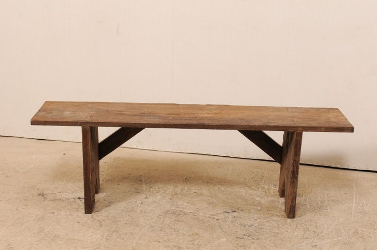 19th Century Rustic Brazilian Peroba Wood Bench at 1stDibs