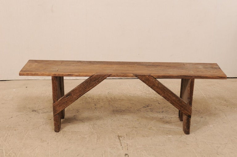 19th Century Rustic Brazilian Peroba Wood Bench at 1stDibs