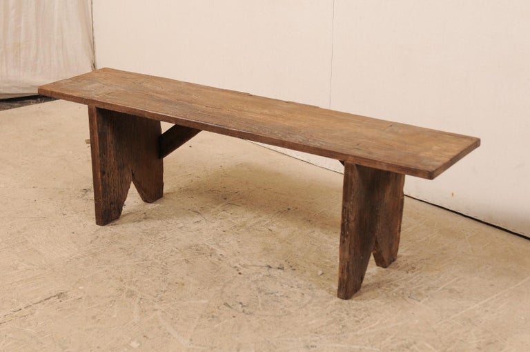 19th Century Rustic Brazilian Peroba Wood Bench at 1stDibs