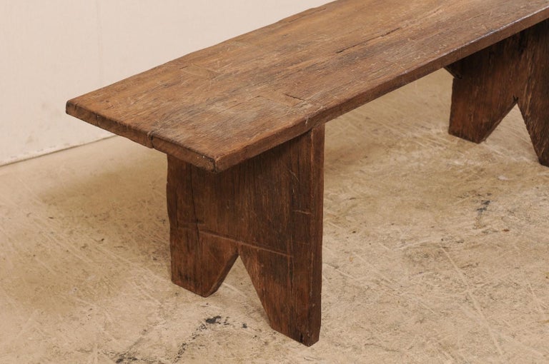 19th Century Rustic Brazilian Peroba Wood Bench at 1stDibs