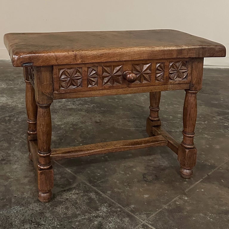 19th Century Rustic Dutch Walnut End Table For Sale at 1stDibs