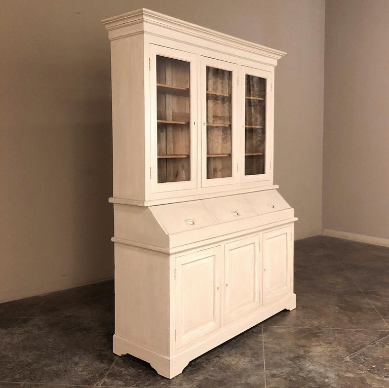 19th Century Rustic Neoclassical Painted Store Display, Bookcase For ...