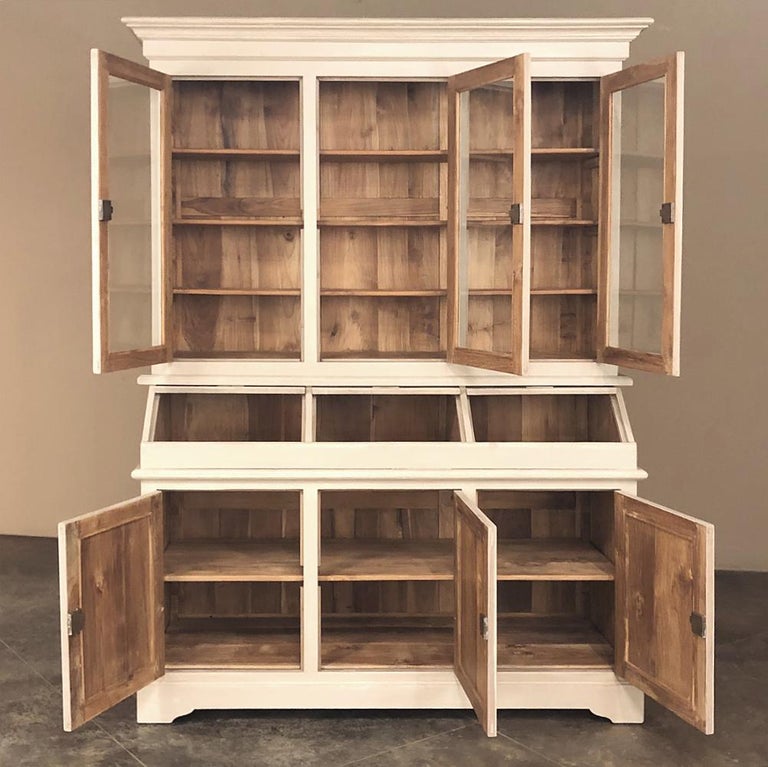 19th Century Rustic Neoclassical Painted Store Display, Bookcase For ...