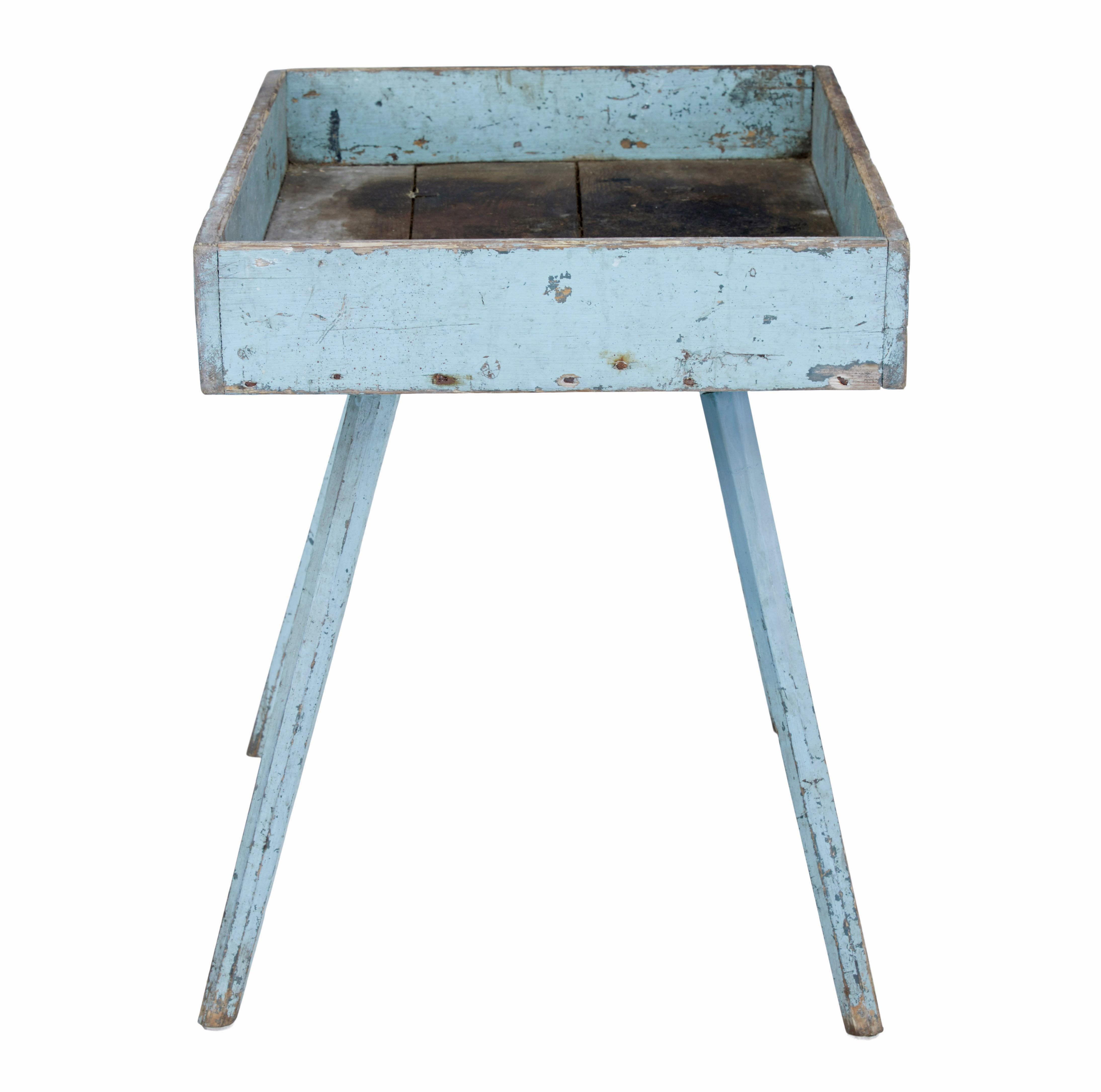 19th century rustic painted pine garden room tray table For Sale at 1stDibs