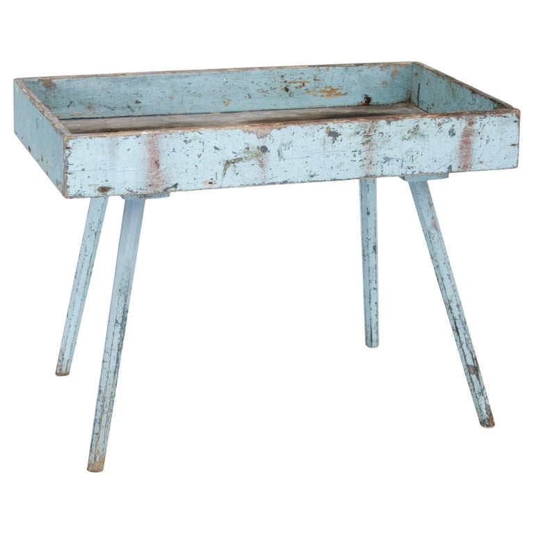 19th Century Rustic Painted Pine Garden Room Tray Table For Sale at 1stDibs