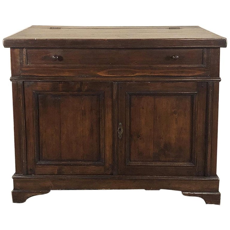 19th Century Rustic Pine Italian Bread Box Buffet at 1stDibs