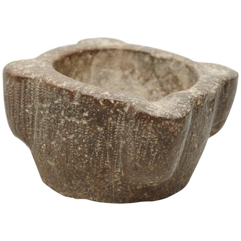 19th Century Rustic Sculptural Stone Bowl at 1stDibs