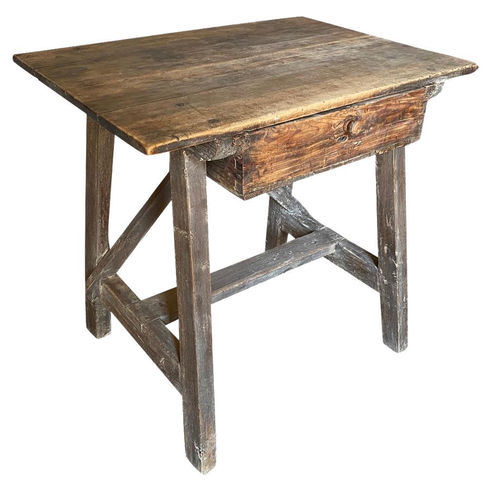 Italian 19th Century Rustic Side Table with Drawer For Sale at 1stDibs