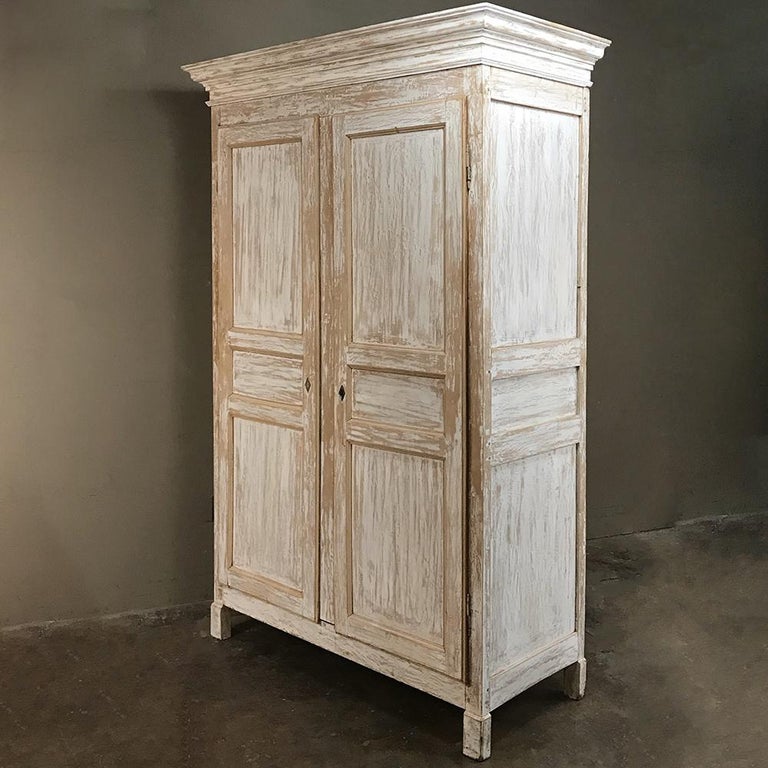 19th Century Rustic Swedish Painted Pine Armoire at 1stDibs