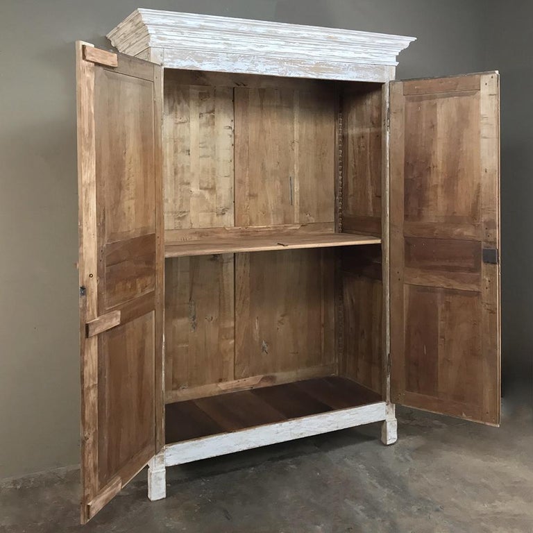 19th Century Rustic Swedish Painted Pine Armoire at 1stDibs
