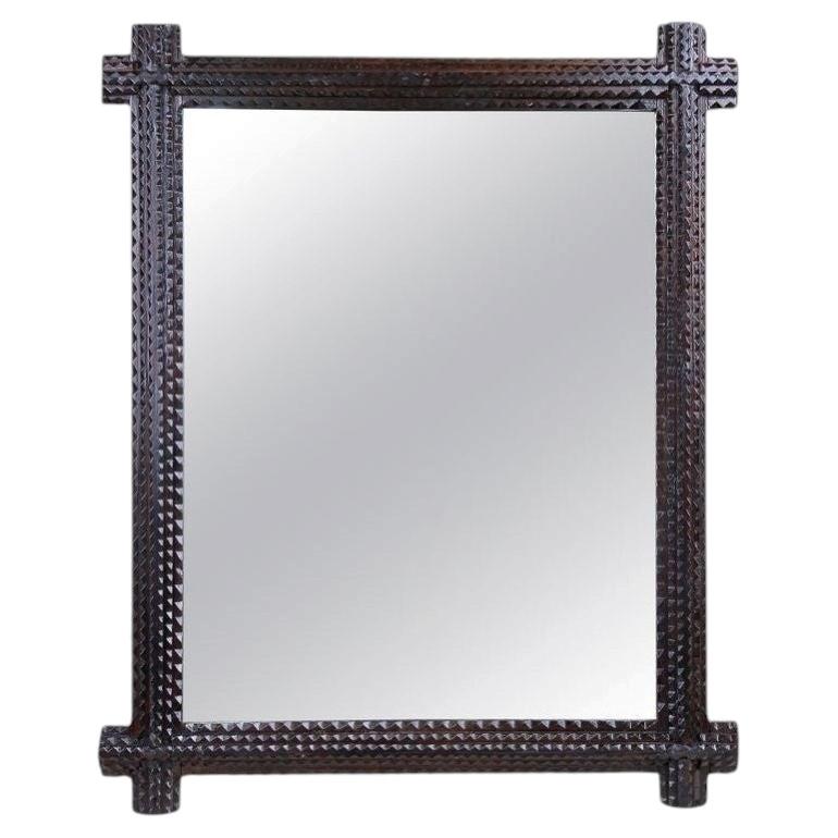 19th Century Rustic Tramp Art Mirror - Double Frame, Handcarved, AT, ca ...