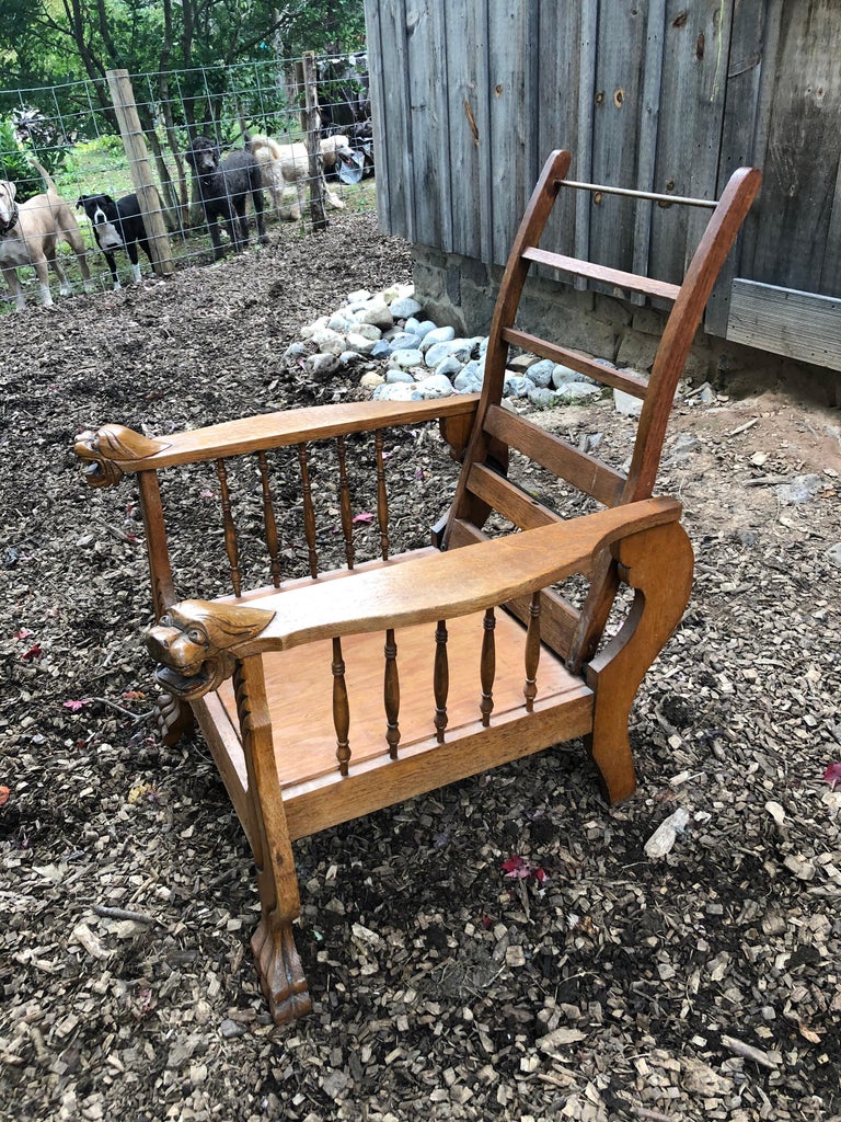 19th Century S.A.Cook Reclining Morris Chair with Griffins at 1stDibs ...