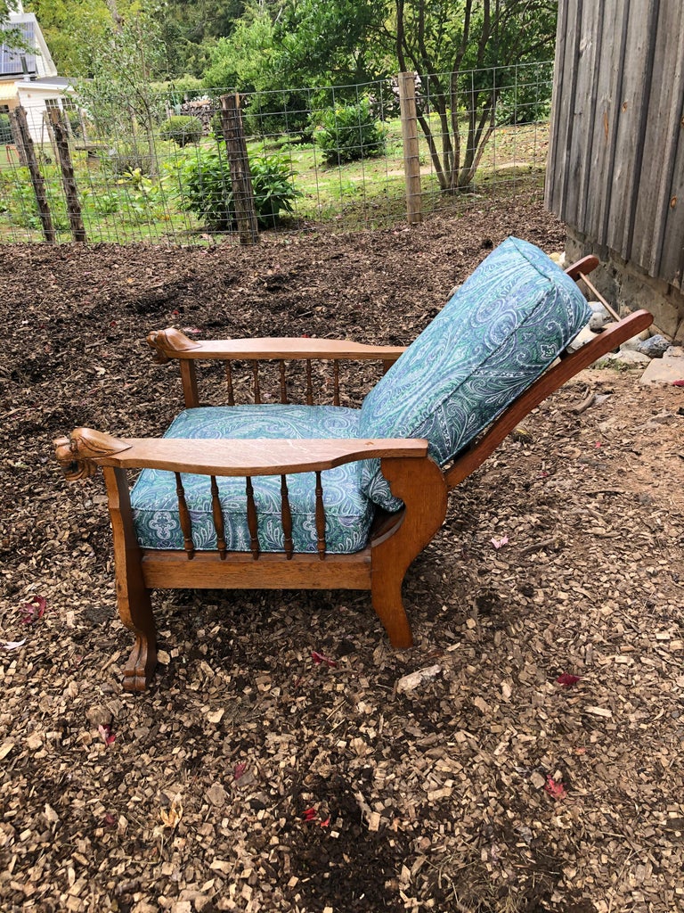 19th Century S.A.Cook Reclining Morris Chair with Griffins at 1stDibs ...