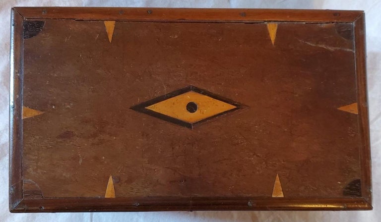 19th Century Sailor's Folk Art Inlaid Box For Sale at 1stDibs