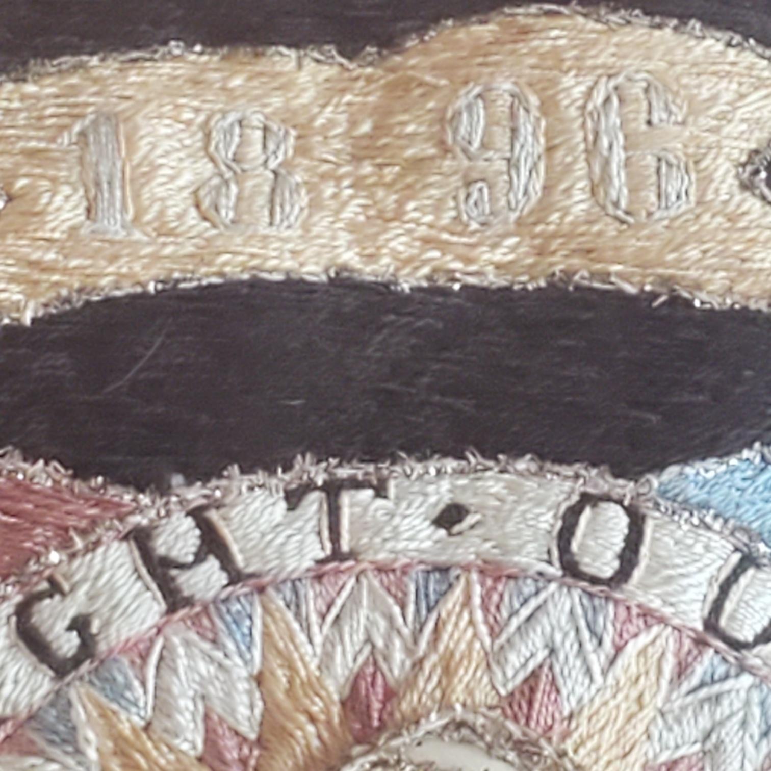 19th Century Sailor's Folk Art Woolie with Photograph of a Young Queen ...