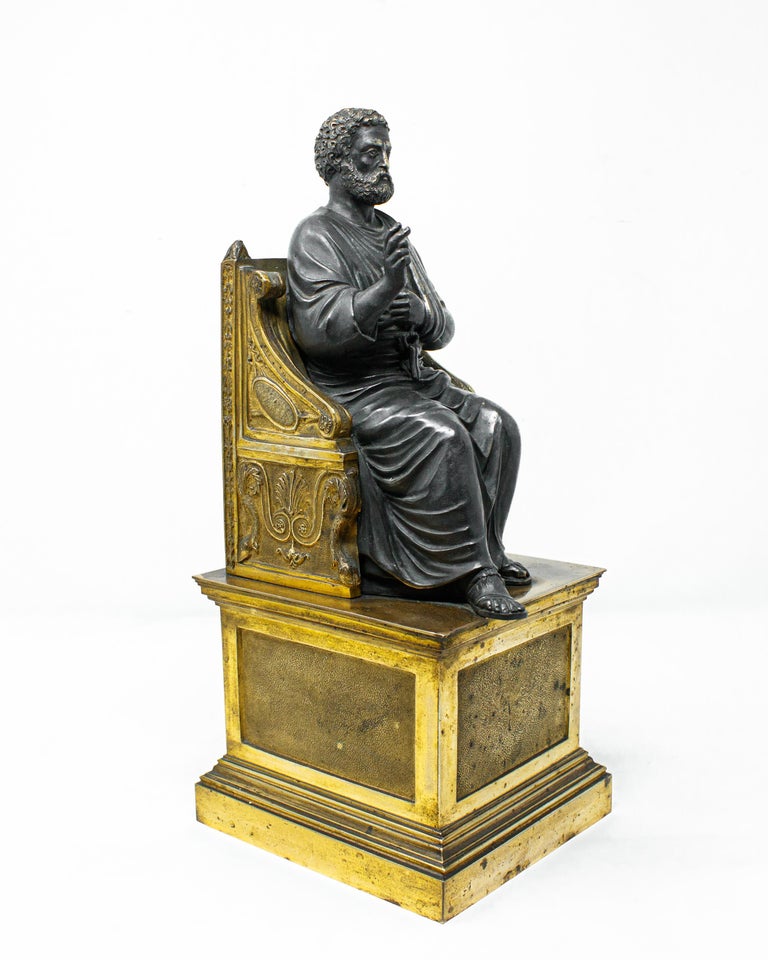 19th Century Saint Peter on the Throne Bronze Sculpture For Sale at 1stDibs