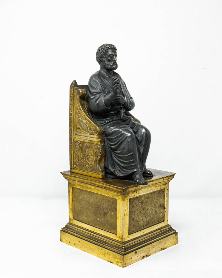 19th Century Saint Peter on the Throne Bronze Sculpture For Sale at 1stDibs