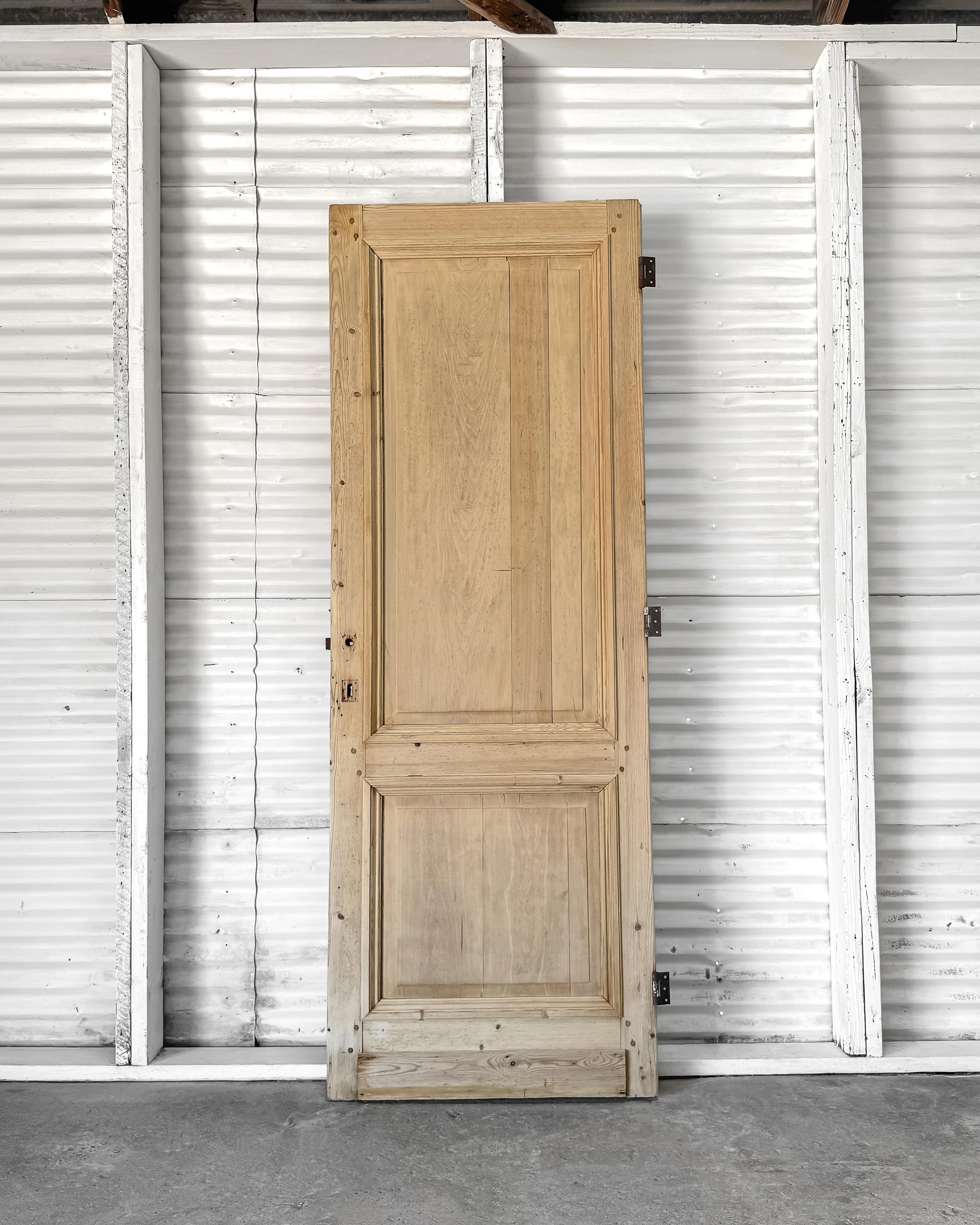 19th Century Salvaged Belgian 2 Panel Interior Pine Door at 1stDibs