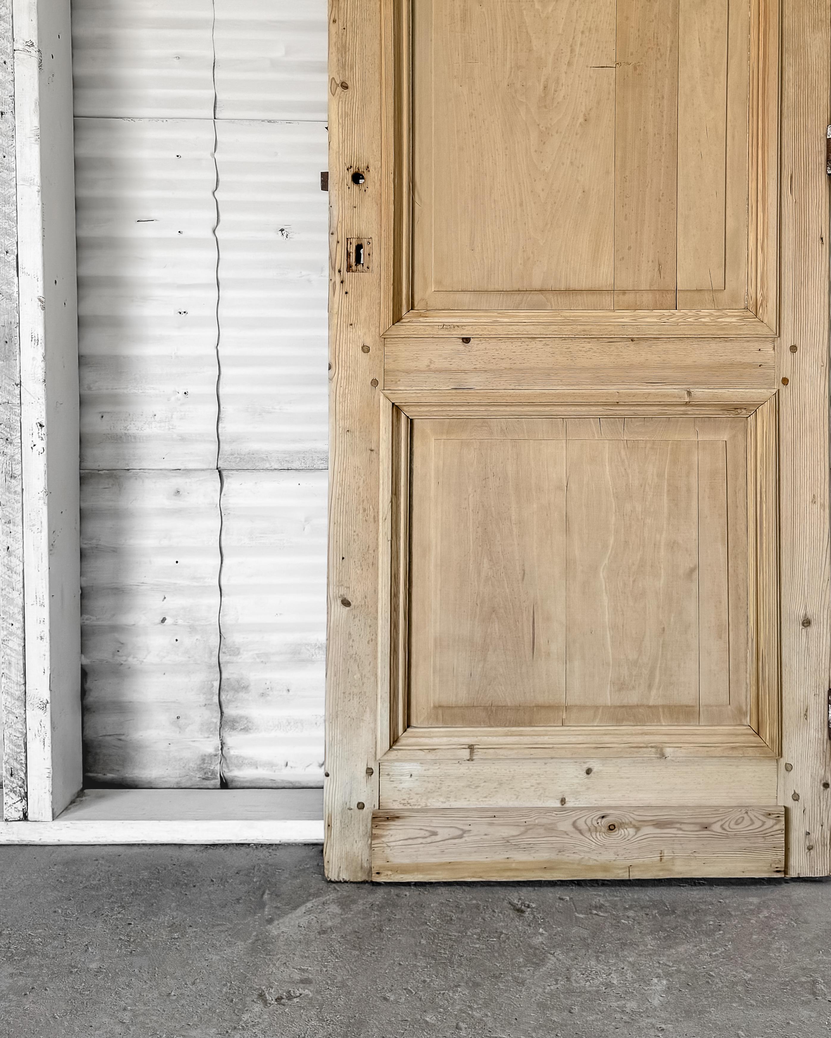 19th Century Salvaged Belgian 2 Panel Interior Pine Door at 1stDibs