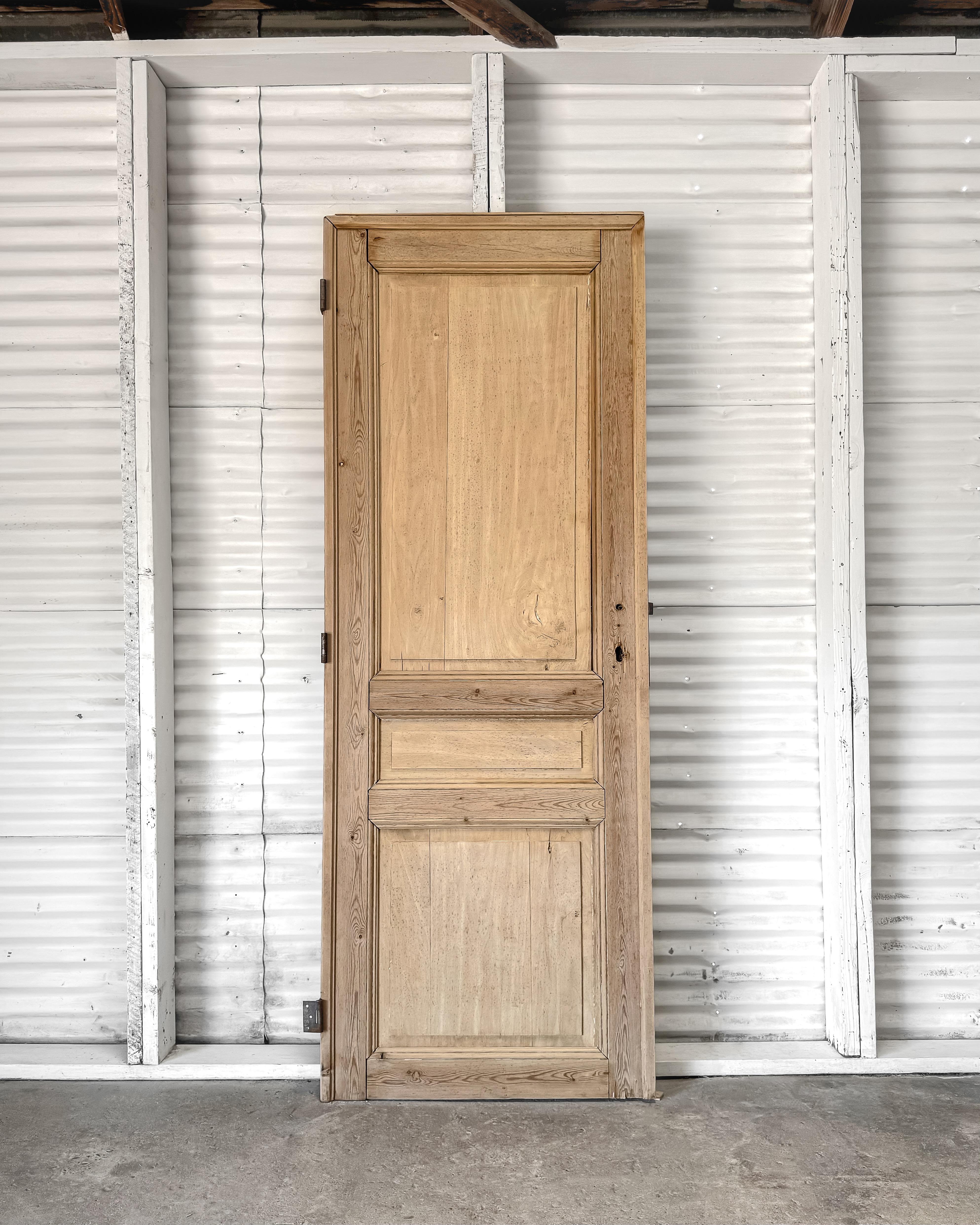 19th Century Salvaged Belgian 3 Panel Interior Pine Door For Sale at ...