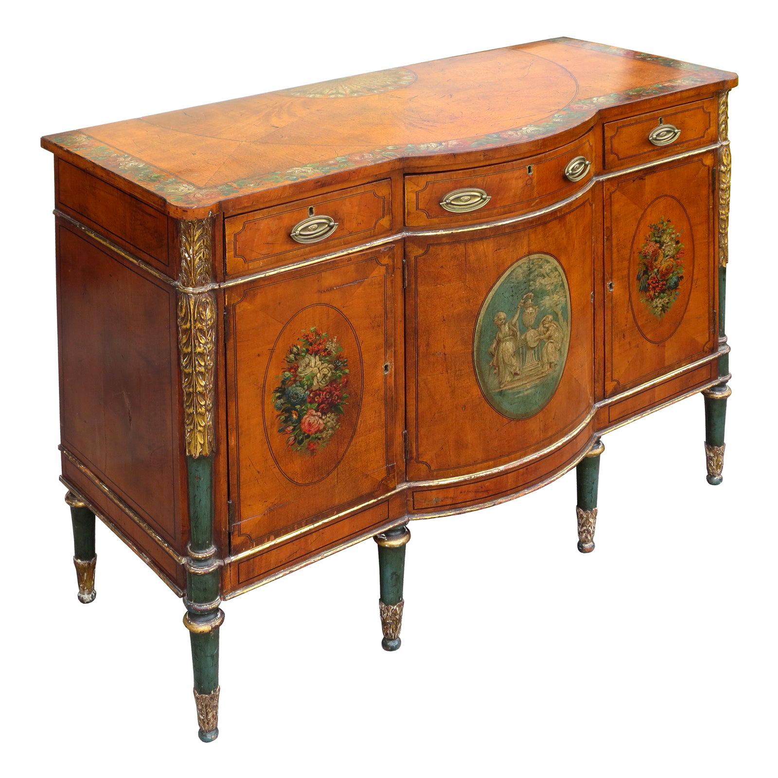 Bavarian or Hungarian Polychrome Paint Decorated Cabinet For Sale at ...