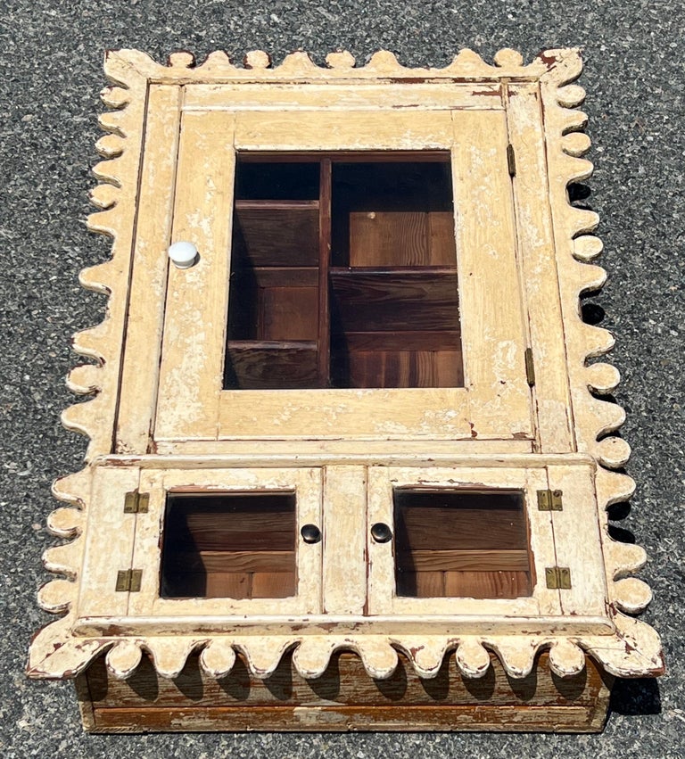 19th Century Scalloped Wall-Hung Pharmacy Cabinet For Sale at 1stDibs ...