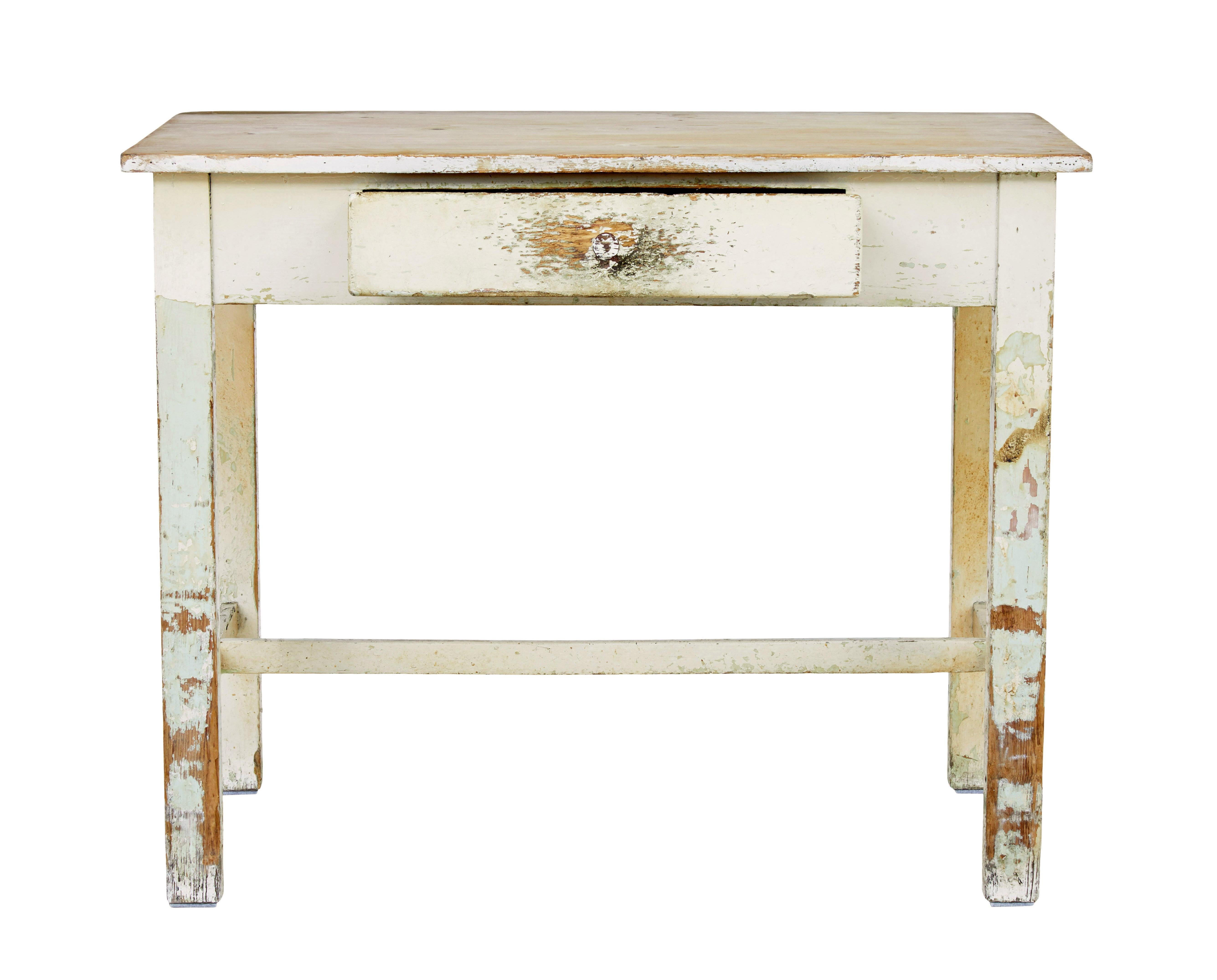 19th century Scandinavian painted pine side table For Sale at 1stDibs